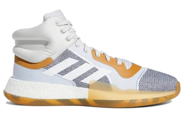 Adidas Marquee Boost High Top Sneakers - Gray/white/yellow