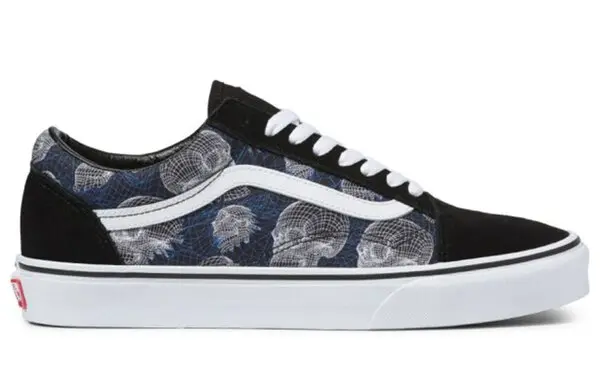 VANS Old Skool "wireframe Skulls" Low Top Sneakers - Blue/white