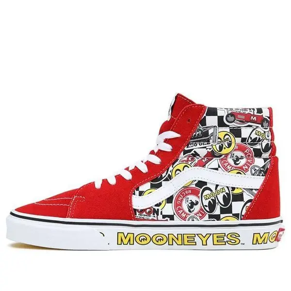 VANS Mooneyes X Sk8-hi 'formula One' High Top Sneakers - Red/white/black