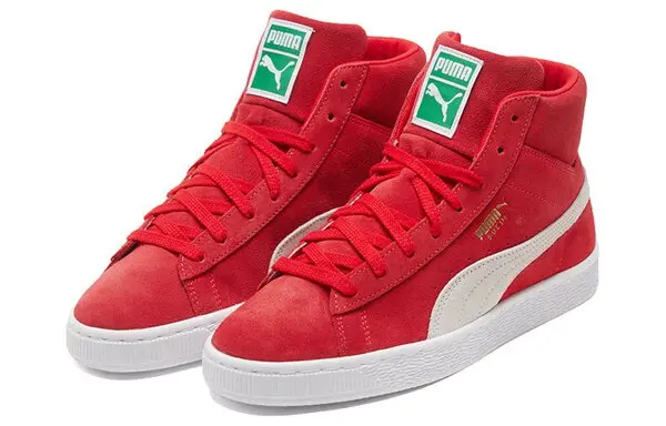 PUMA Suede Mid 21 High Top Sneakers - Red