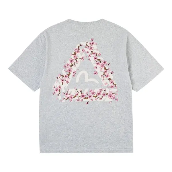 PALACE X Evisu Heavy Wash T Shirt - Grey Marl