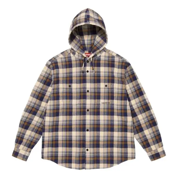 Supreme Ss26 Hooded Flannel Shirt - Brown