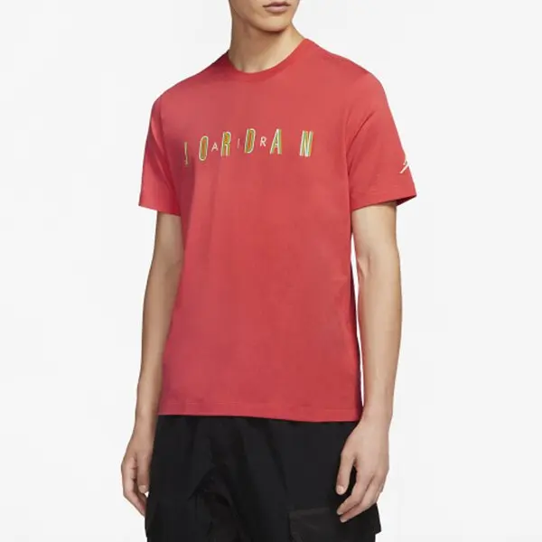 JORDAN Sport Dna Short Sleeve Round Neck Tops Small - Red