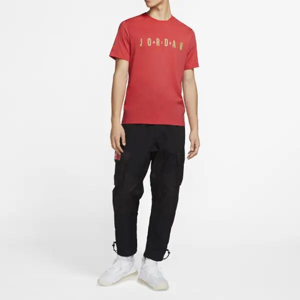 JORDAN Sport Dna Short Sleeve Round Neck Tops Small - Red