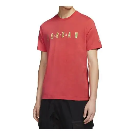JORDAN Sport Dna Short Sleeve Round Neck Tops Small - Red