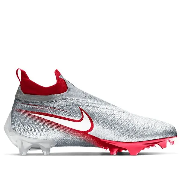 Nike Vapor Edge Elite 360 Flyknit Athletic Cleats - Silver/red