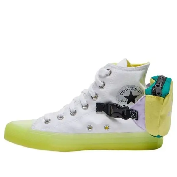 CONVERSE Chuck Taylor All Star Buckle Up High Top 'white Volt - White/neon Green