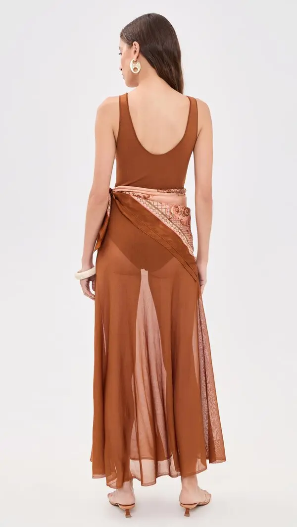 Zimmermann Aster Scarf Maxi Dress - Tan/print
