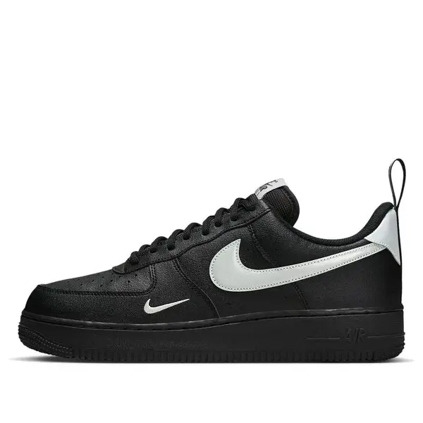 Nike Force 1 '07 Lv8 Ut "black Metallic Silver" Sneakers - Black/silver