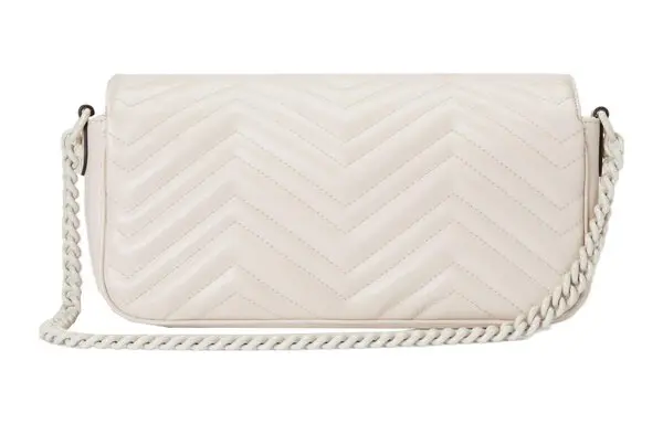 Gucci Gg Marmont Matelasse Shoulder Bag - White
