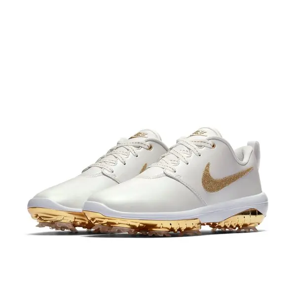 Nike Roshe Golf X Swarovski Gold Sneakers - White/gold