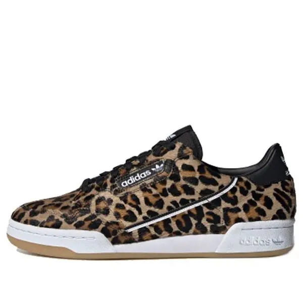 Adidas Continental 80 Leopard Print Low Top Sneakers - Black/white/brown