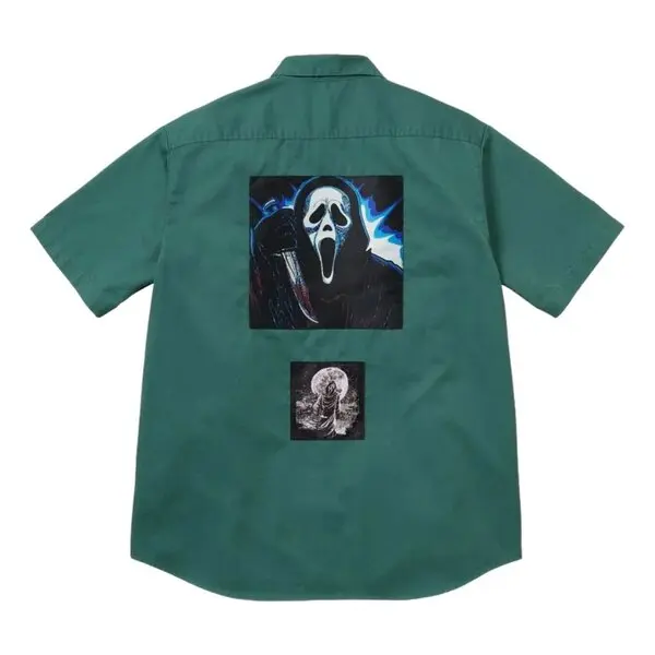 Supreme X Ghostface Ss26 S/s Work Shirt - Work Green