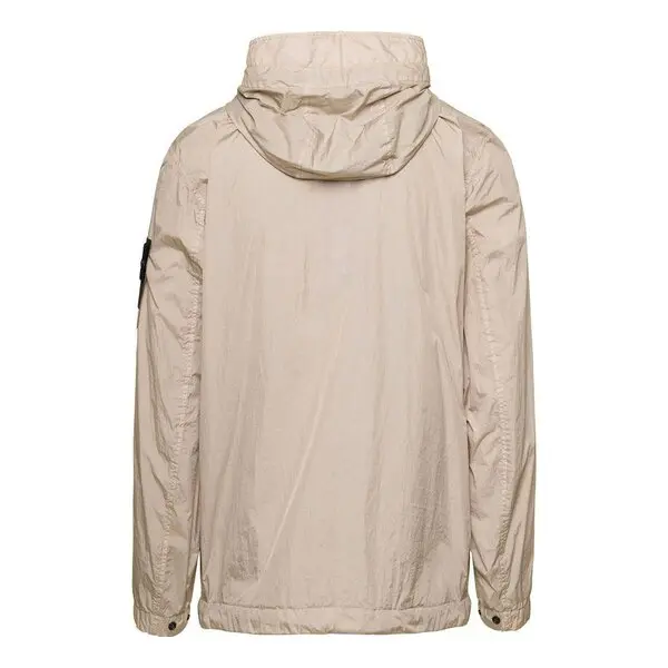 Stone Island Crinkle Reps Hooded Jacket - Tan