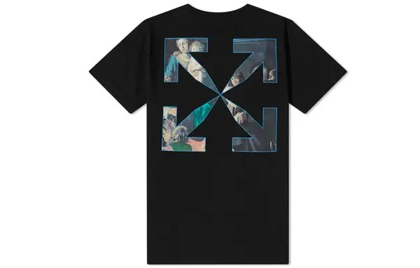 Off-White Fw20 Caravag Painting Short Sleeve Slim Tee - Black