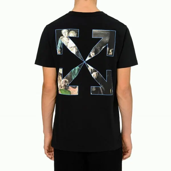 Off-White Fw20 Caravag Painting Short Sleeve Slim Tee - Black