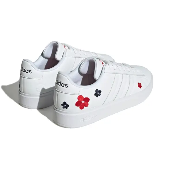 Adidas Grand Court Cloudfoam Floral Embroidery Sneakers