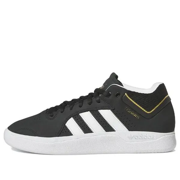 Adidas Tyshawn "black White Gold" Low Top Sneakers - Core Black/cloud White/gold Metallic