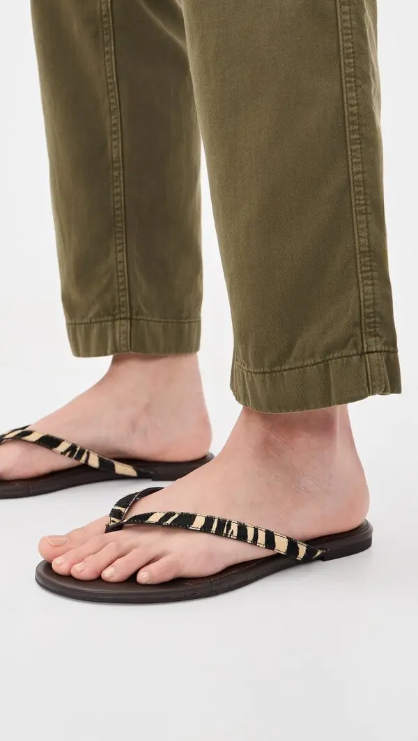 Madewell Iggy Thong Sandals With Dyed Zebra Print Haircalf
