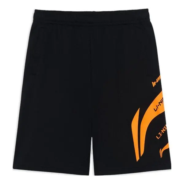 LI-NING Graphic Shorts - Black/orange