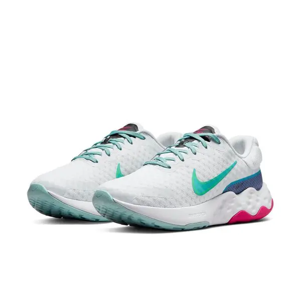 Nike Renew Ride 3 Athletic Shoes - White/green
