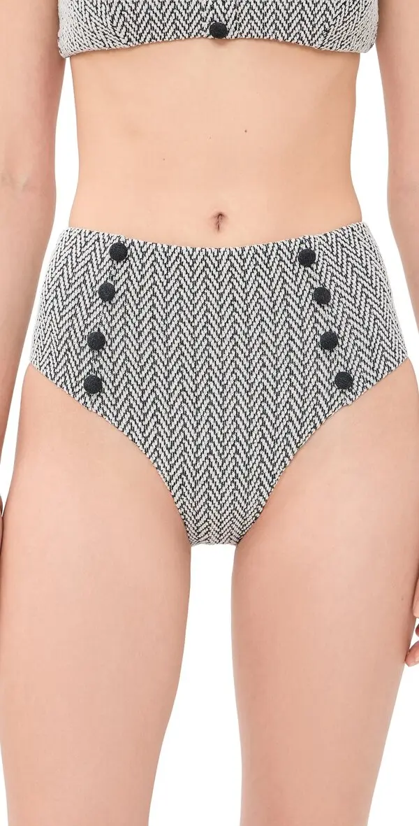 Devon Windsor Malia High Waisted Bikini Bottom - Shadow