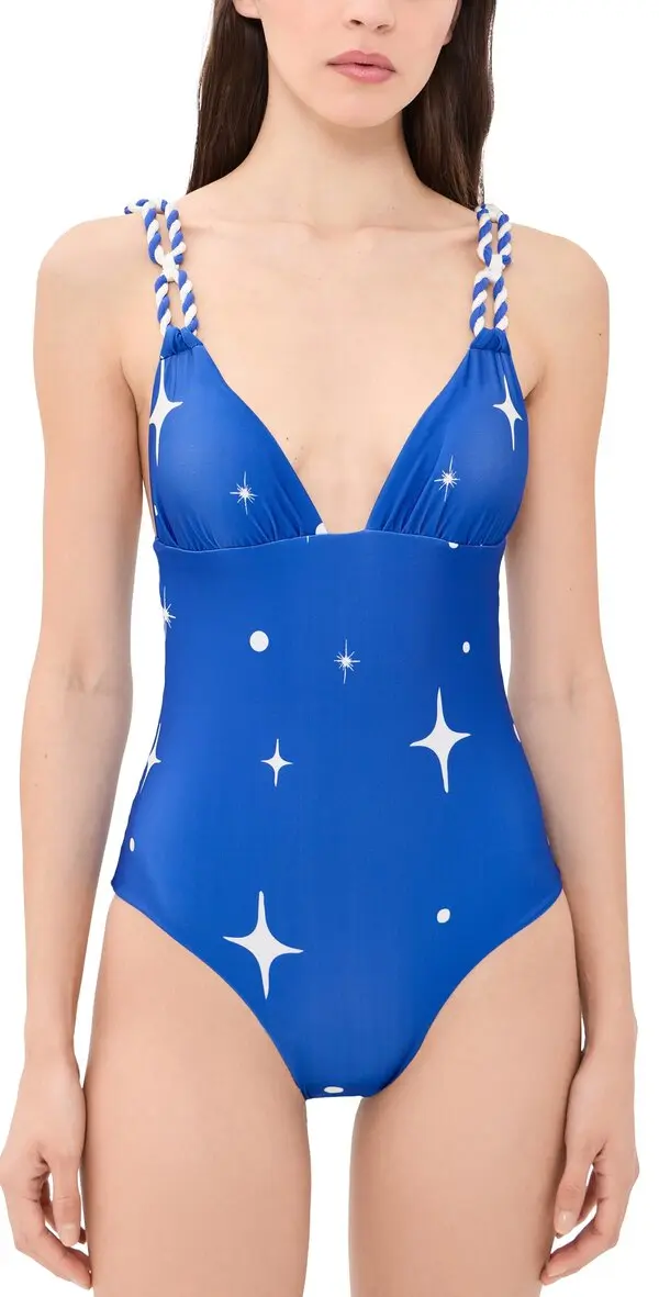 ANCORA Gaia One-piece Swimsuit With Twisted Rope Straps - Blue