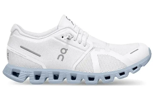 On Cloud 5 Athletic Sneakers - White Chambray
