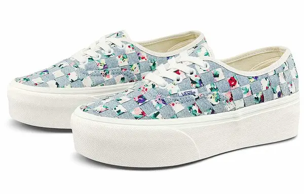 VANS Authentic Stackform Woven Floral Denim Sneakers - Blue