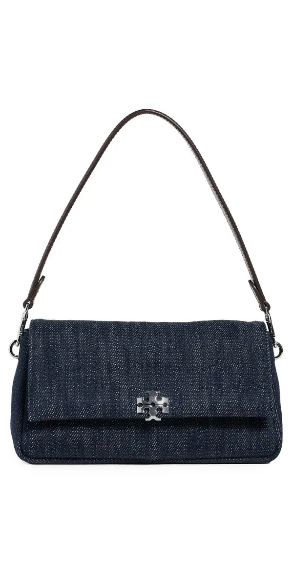 Tory Burch Charlie Denim Shoulder Bag - Midnight
