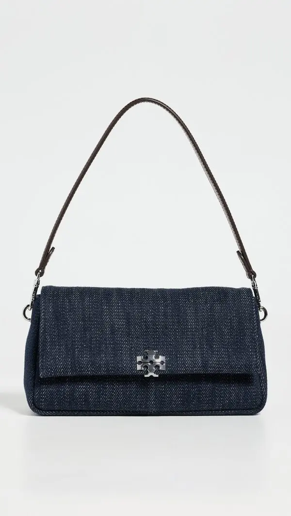 Tory Burch Charlie Denim Shoulder Bag - Midnight