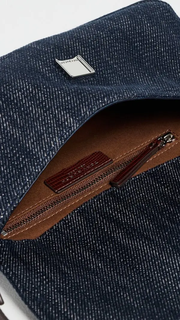 Tory Burch Charlie Denim Shoulder Bag - Midnight