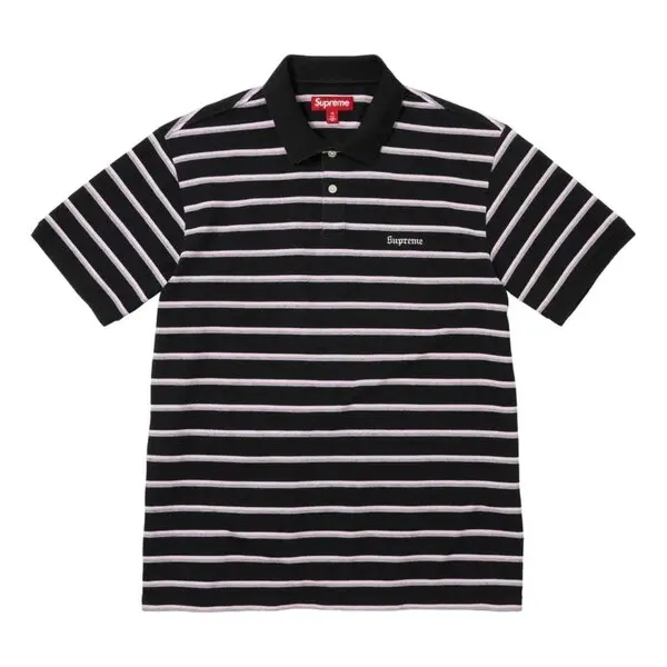 Supreme Ss26 Washed Stripe Polo - Black