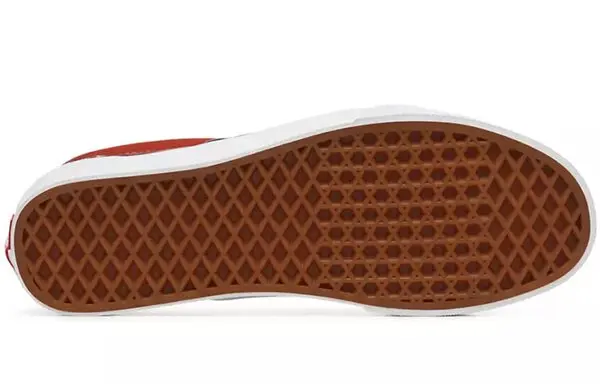 VANS Classic Slip-on Checkerboard Sneakers - White/red