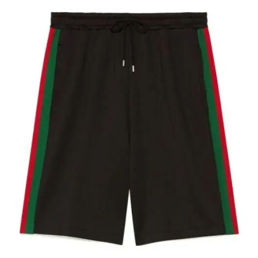 Gucci Neoprene Basketball Shorts With Side Stripes - Black
