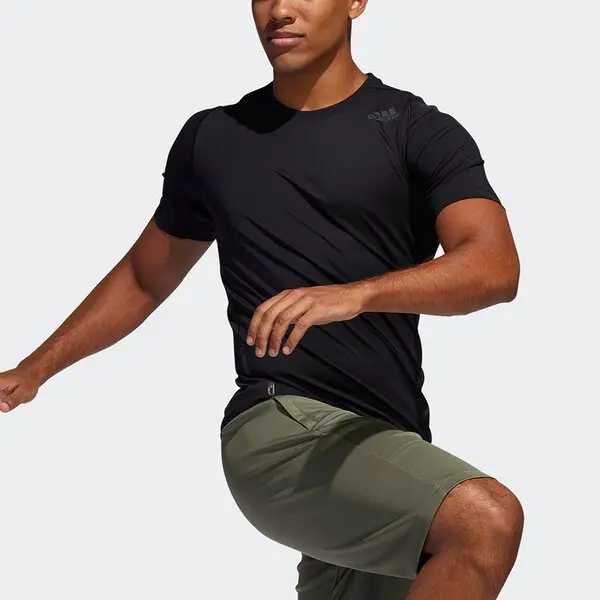 Adidas Ask2 Prm Tee Ss Training Sports Tight Round Neck Short Sleeve Black Fj6146