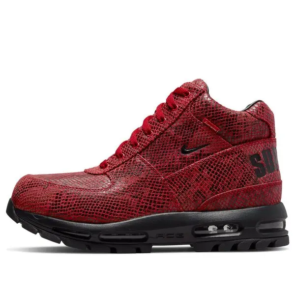 Nike Supreme X Max Goadome Snakeskin Boots - Red