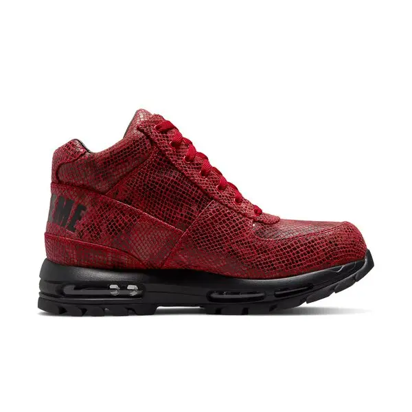 Nike Supreme X Max Goadome Snakeskin Boots - Red