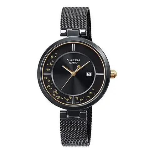 Casio Sheen Solar Powered Analog Watch With Sapphire Crystal - Black
