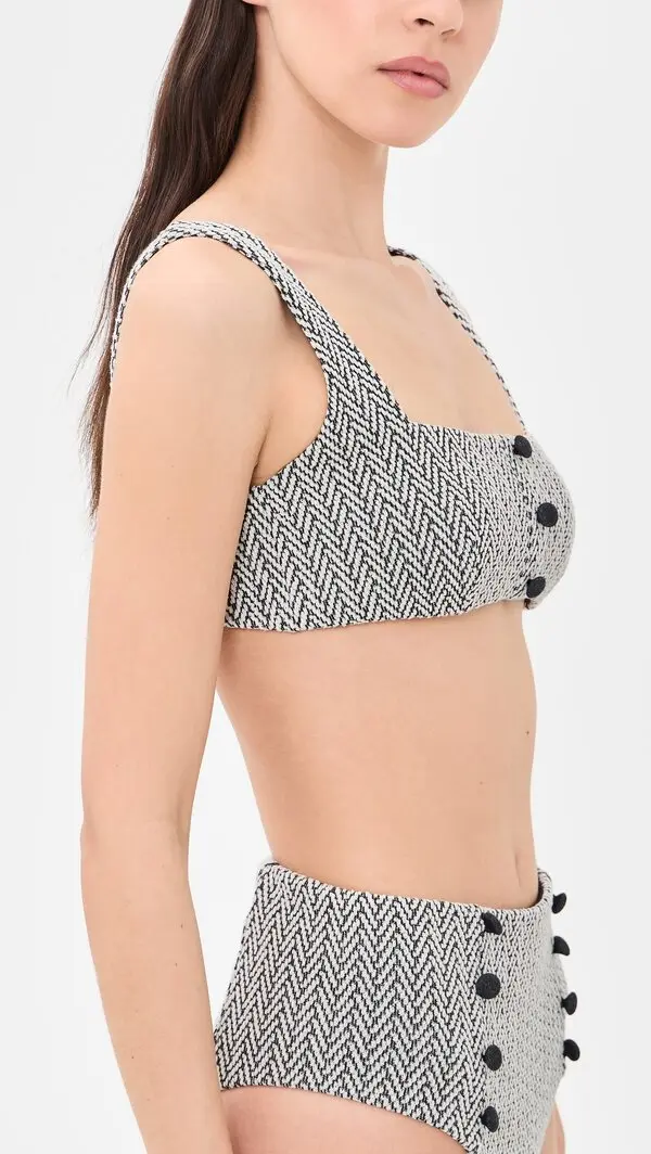 Devon Windsor Mya Chevron Print Bikini Top
