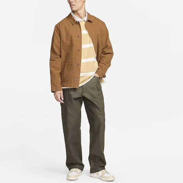 Nike Life Striped Heavyweight Rugby Shirt 'sesame