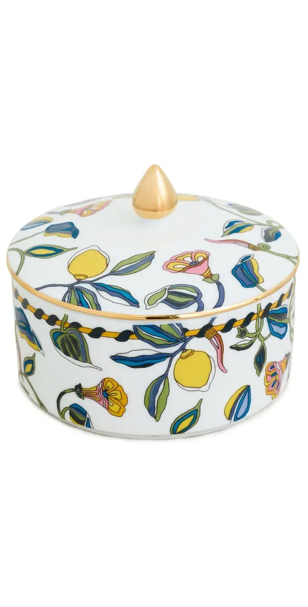 La DoubleJ Goodie Jar With Floral Print - Borboni White (fiesole)
