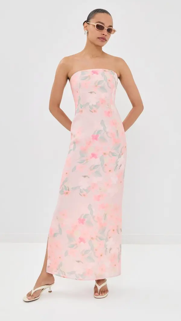 Bernadette Elora Strapless Floral Maxi Dress