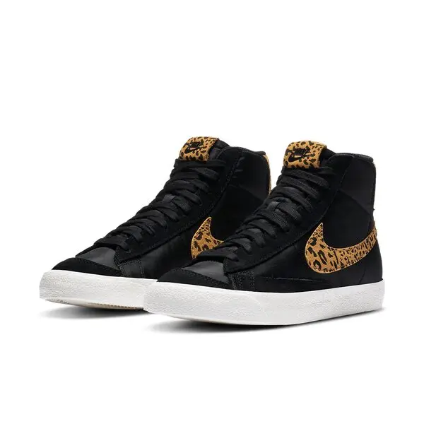 Nike Blazer Mid '77 Leopard Print High Top Sneakers - Black
