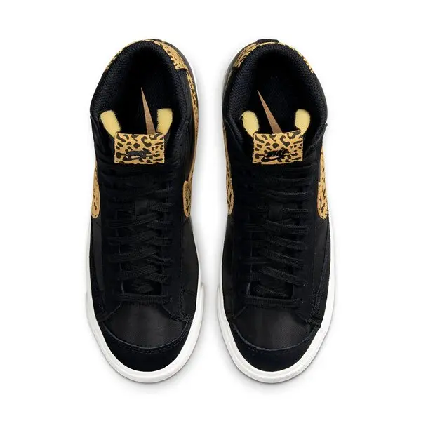 Nike Blazer Mid '77 Leopard Print High Top Sneakers - Black