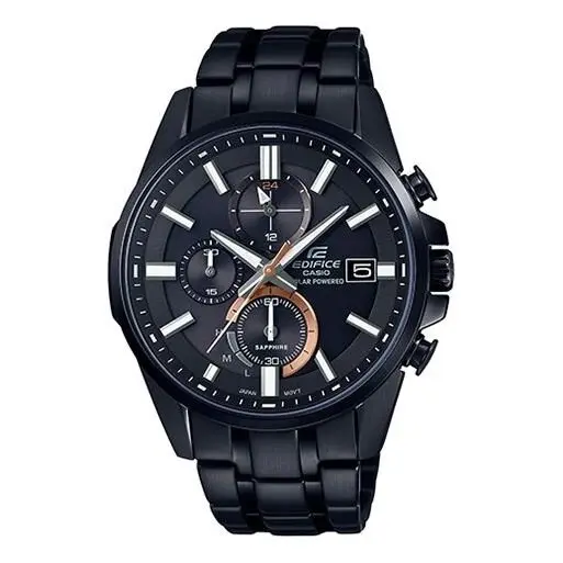 Casio Edifice Solar Powered Sapphire Crystal Analog Watch - Black