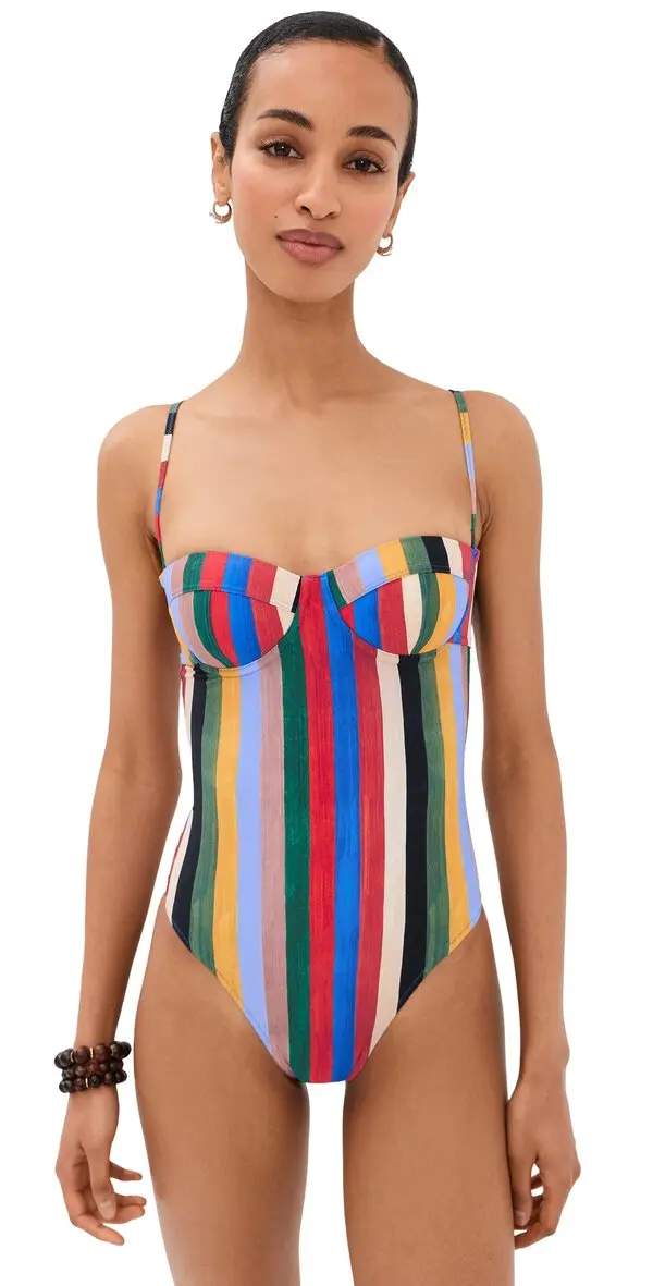 Staud Maeve One Piece Swimsuit - Artist Stripe