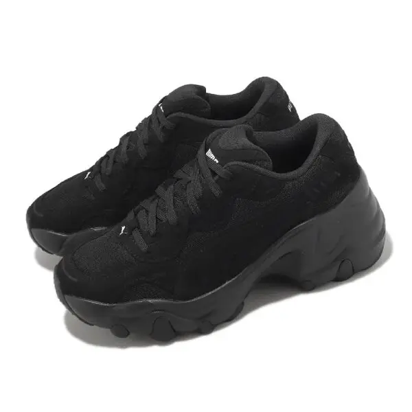 PUMA Pulsar Wedge Suede & Mesh Sneakers - Black
