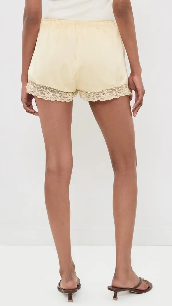 BAILEY ROSE Lace Trim Satin Shorts