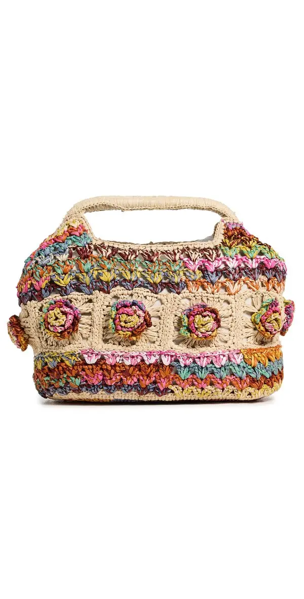 BTB LOS ANGELES Hazel Clutch With Floral Accents